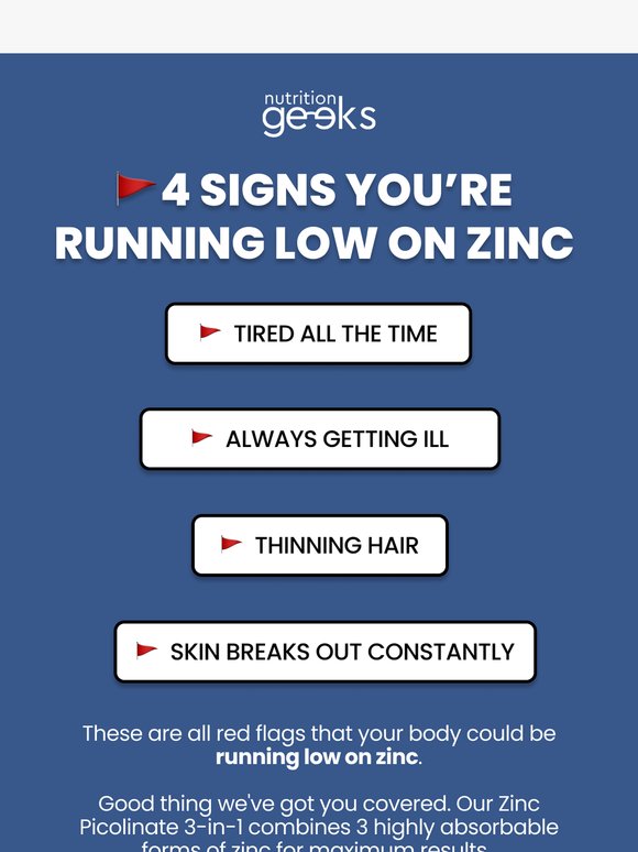Nutrition Geeks: 🚩 4 Red Flags You Need More Zinc | Milled