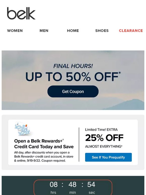 Belk: Final hours for up to 70% off 🤩 Shop the One Day Sale | Milled