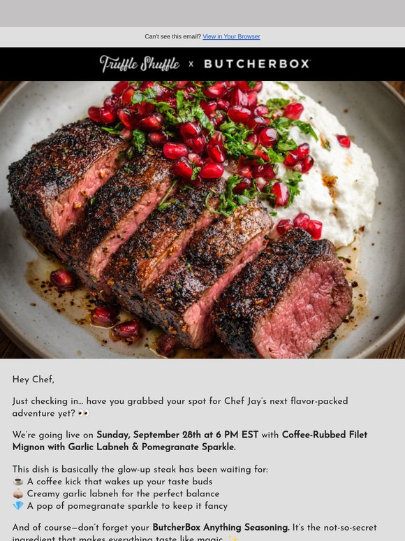 Truffle Shuffle: Don’t Forget: Coffee + Filet Mignon This Sunday! | Milled