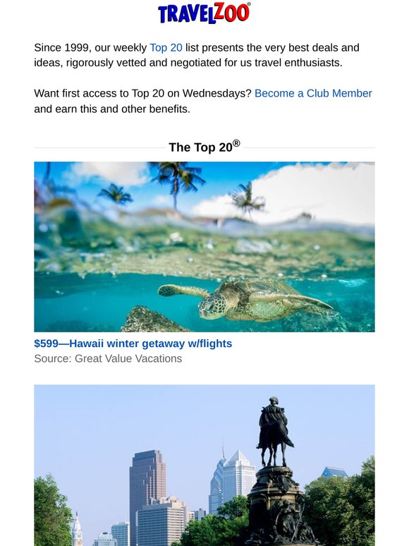 Travelzoo: This Week's Top 20 | Milled