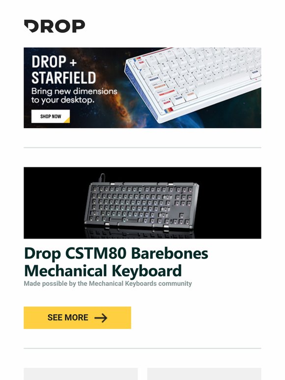 Drop: Drop CSTM80 Barebones Mechanical Keyboard, SHIFT V2 Barebones ...