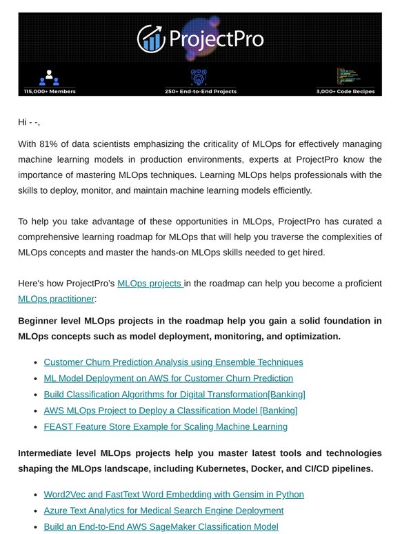 ProjectPro: Build these 16 MLOps Projects to get Job-Ready | Milled