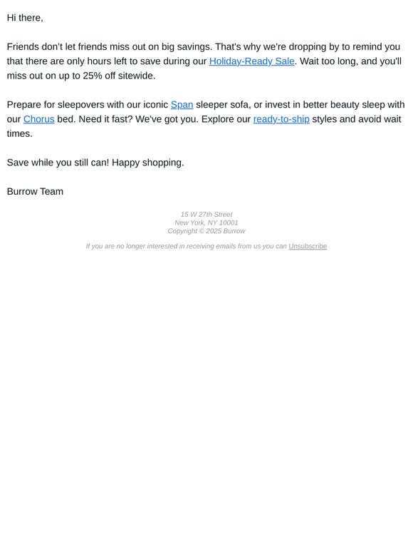 Burrow: FINAL WEEKEND TO SAVE! | Milled