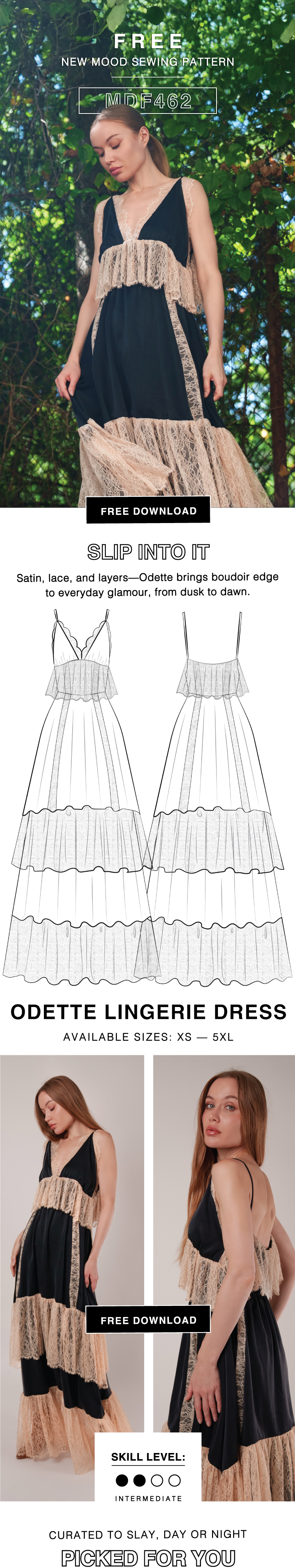 Mood Fabrics: 🆕 FREE Pattern | The Odette Lingerie Dress | Milled