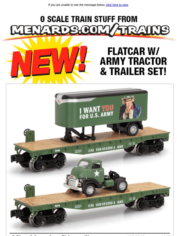 Menards: New! Military Rolling Stock! Protect Your Layout! | Milled