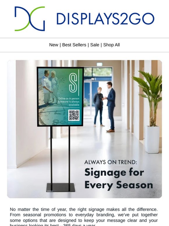 Displays2go: Signage That Works All Year Long | Milled