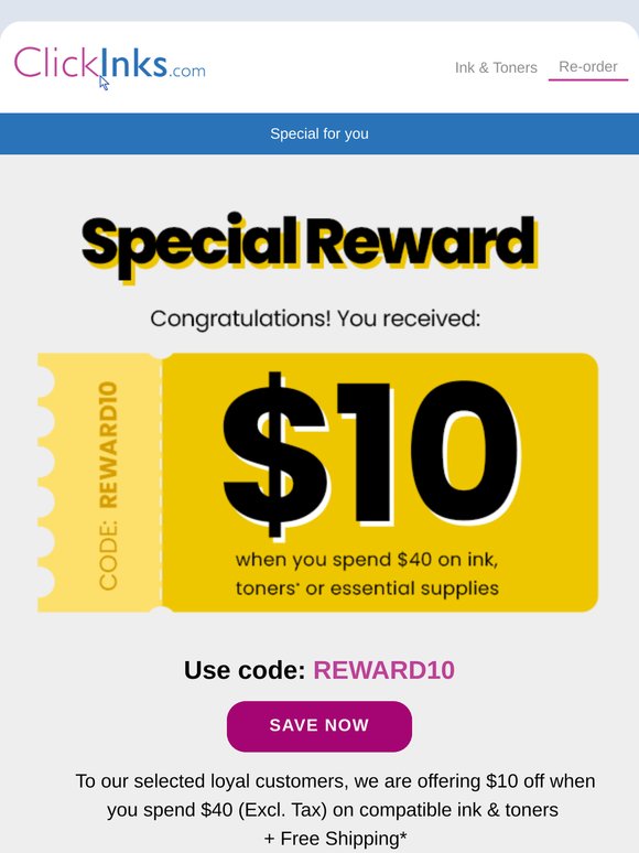 ClickInks: 🎁 $10 Reward for you | Milled
