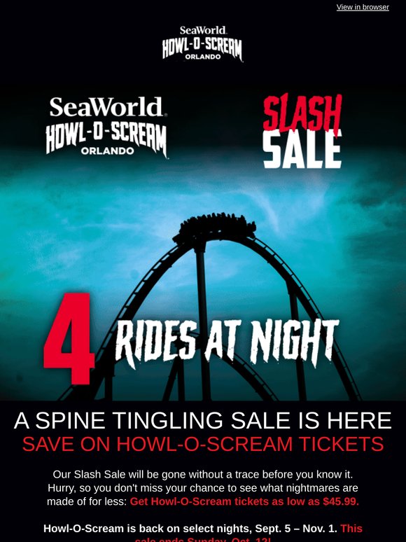 SeaWorld: Howl-O-Scream Slash Sale: Tickets as low as $45.99 | Milled