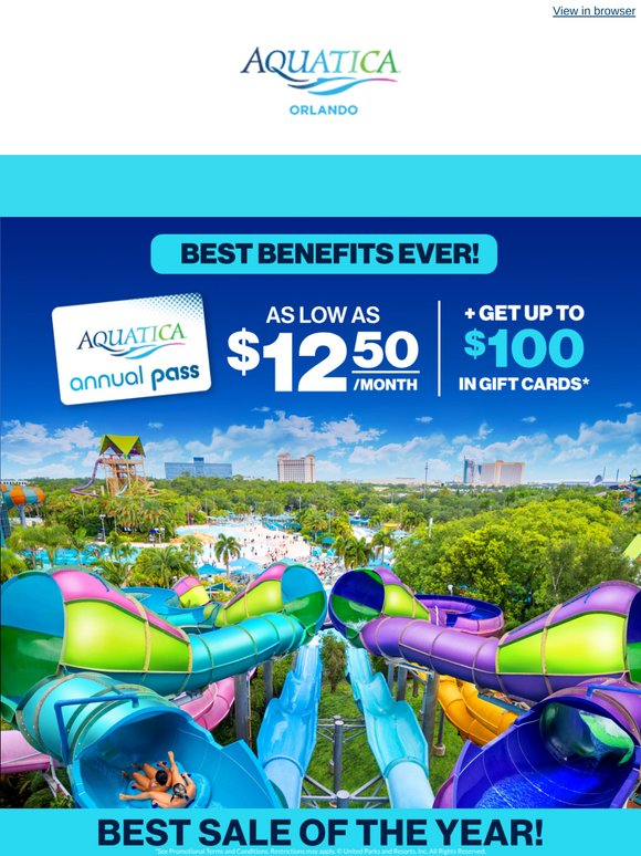 SeaWorld: Annual Pass for as low as $12.50/mo. + up to $100 Gift Cards ...