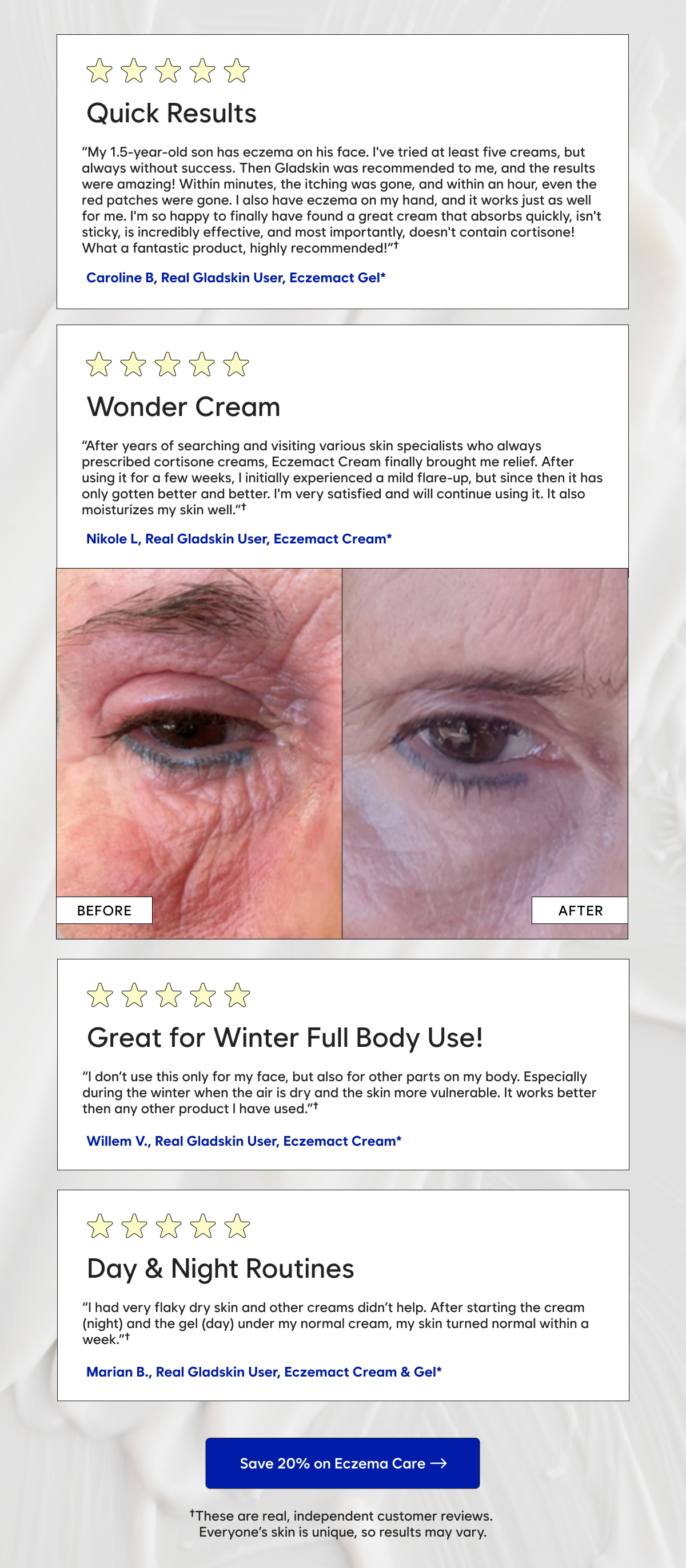 Gladskin: ⭐⭐⭐⭐⭐ “Eczemact Cream finally brought me relief” | Milled