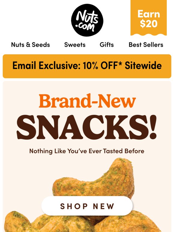 Nuts.com: New Snacks + 10% OFF! | Milled