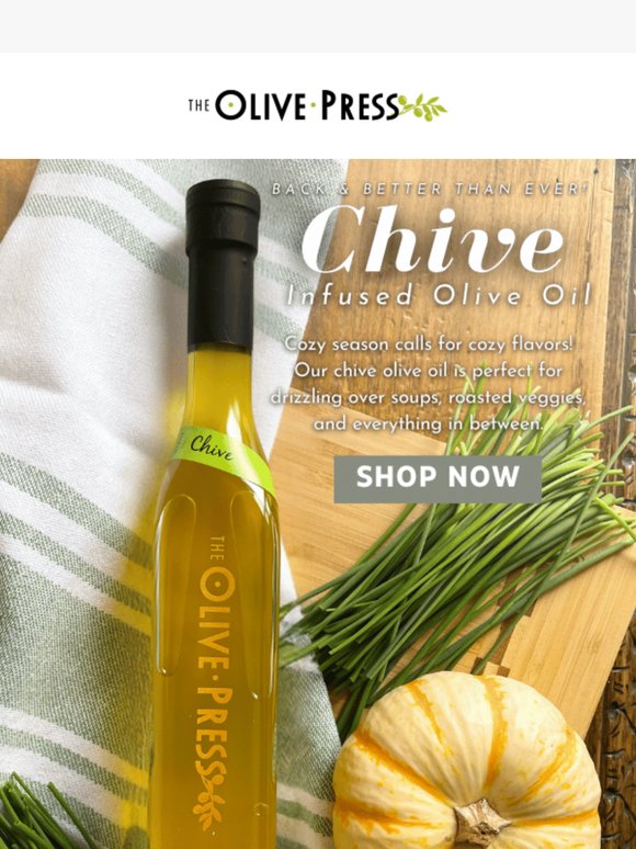 The Olive Press: Get Your Chive On! 🤩 | Milled