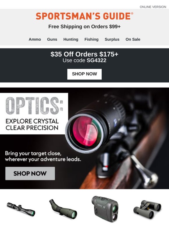 Sportsman's Guide: Top Optics | Get Field-Ready with Crystal Clear ...