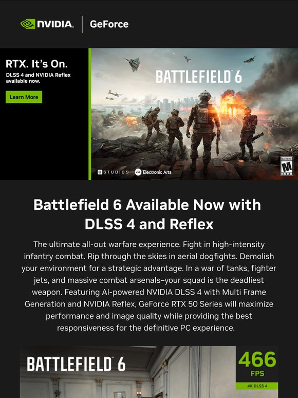 Nvidia: Battlefield 6 is RTX On and ARC Raiders GeForce RTX 50 Series ...