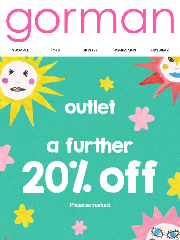 Gorman: A further 20% off outlet styles 💌 | Milled