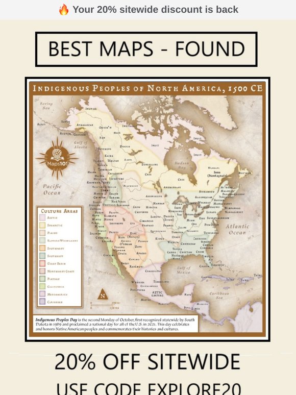Maps: 🔥 Your 20% sitewide discount is back—find your favorite maps | Milled