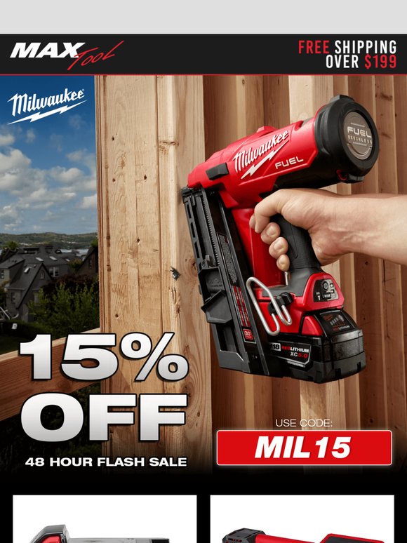 MaxTool: Your Weekend Just Got Better: 15% Off Milwaukee Tools! | Milled