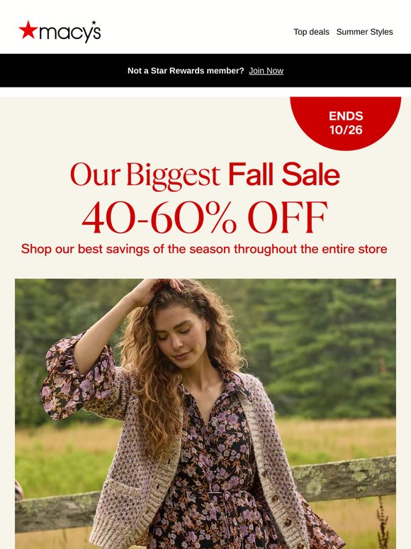 Macy's: Up to 60% off chic colors for your fall mood board 🤎 ️ | Milled