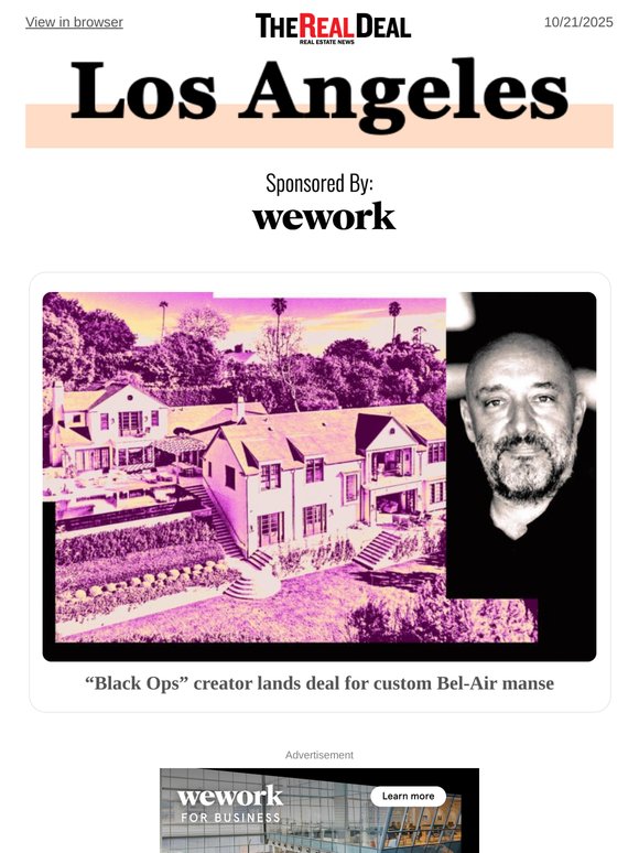 The Real Deal: “Black Ops” creator lands deal for custom Bel-Air manse ...