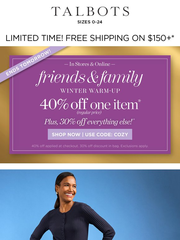 Talbots: Your 40% off 1 CODE is INSIDE! | Milled