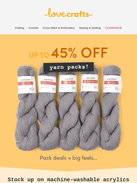 LoveCrafts: Tick-tock! Yarn pack savings END TONIGHT ⏳ | Milled