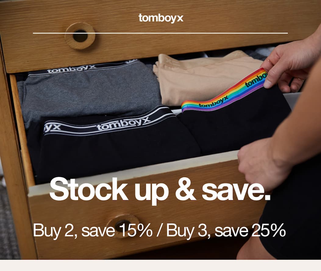 TomboyX: Stock up & save 25% on Bras & Undies | Milled