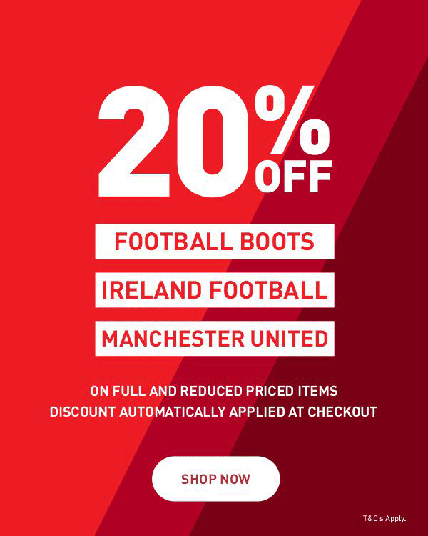 Elverys Sports: Extra 20% Off Football Boots, FAI & Man Utd Gear ⚽ | Milled