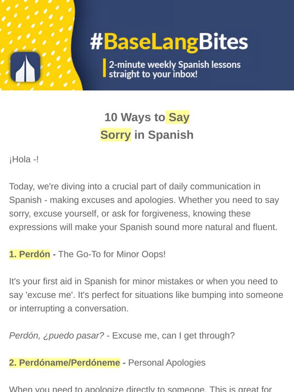 BaseLang: 10 Ways to Say Sorry in Spanish | Milled