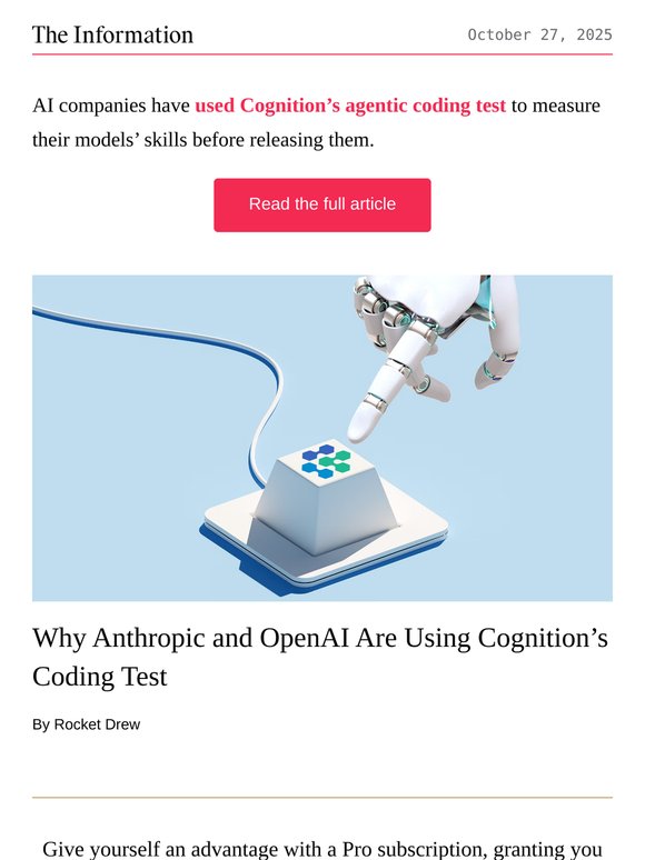 The Information: Why Anthropic and OpenAI Are Using Cognition’s Coding ...