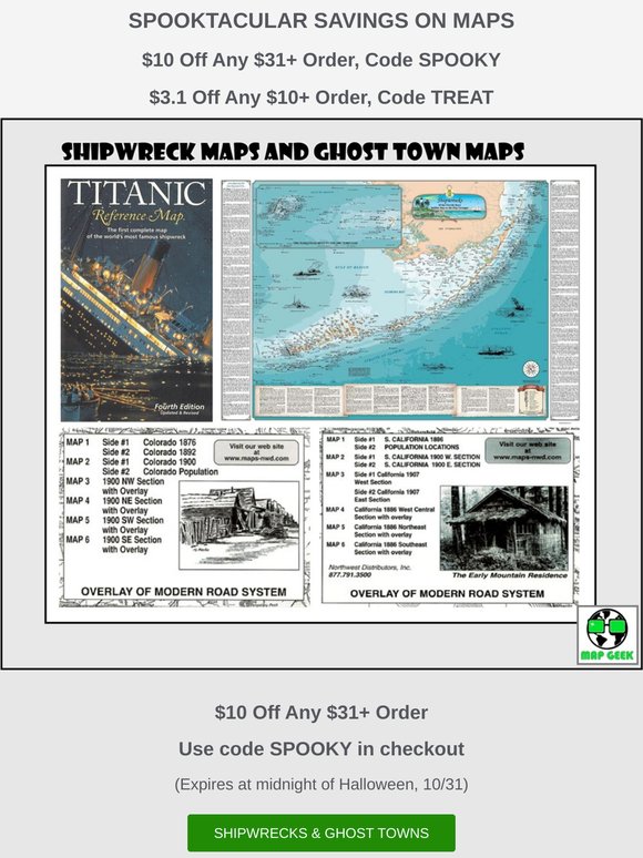 Maps: 🗺️ Shipwreck maps + claim your Halloween discount code good for ...