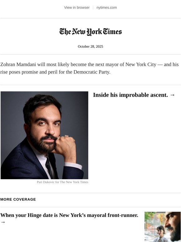 The New York Times Store: Inside Mamdani’s improbable and (so far ...