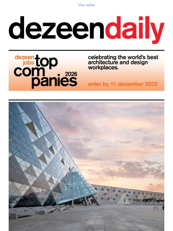 Dezeen: Grand Egyptian Museum completes | Robbie Williams chair ...