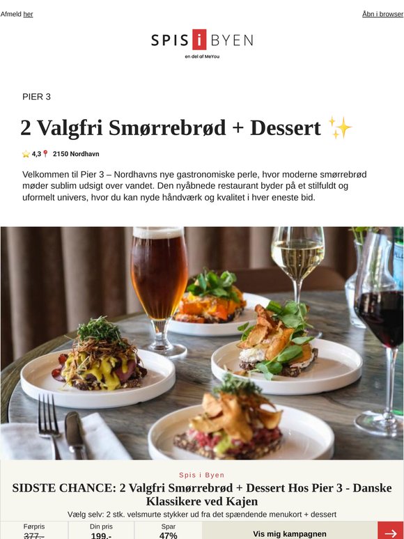 Spis i Byen: SIDSTE CHANCE: Luksus smørrebrød + dessert hos Pier 3 | Milled