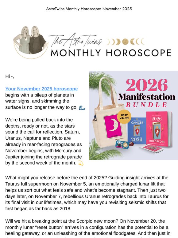 AstroTwins: ⭐️ Your November Monthly Horoscope: A Call For Reflection ...