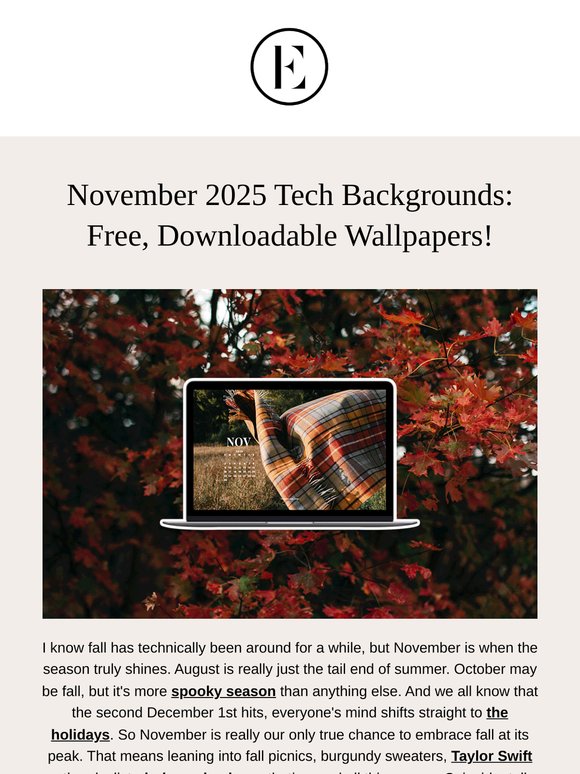 The Everygirl: free november tech backgrounds are here! 🍂 | Milled