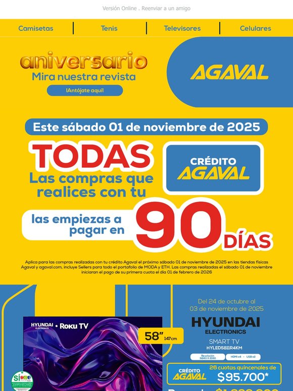 Agaval: 🕰️ ANIVERSARIO AGAVAL: COMPRA HOY Y EMPIEZA A PAGAR EN 2026 🔥 ...