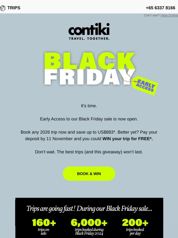Contiki: Early Access is live. Book early + win your trip! | Milled