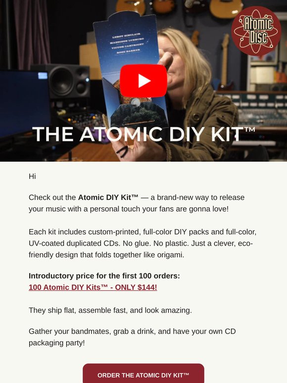 Atomic Disc: Meet the Atomic DIY Kit™ — 100 for $144 for the first 100 ...