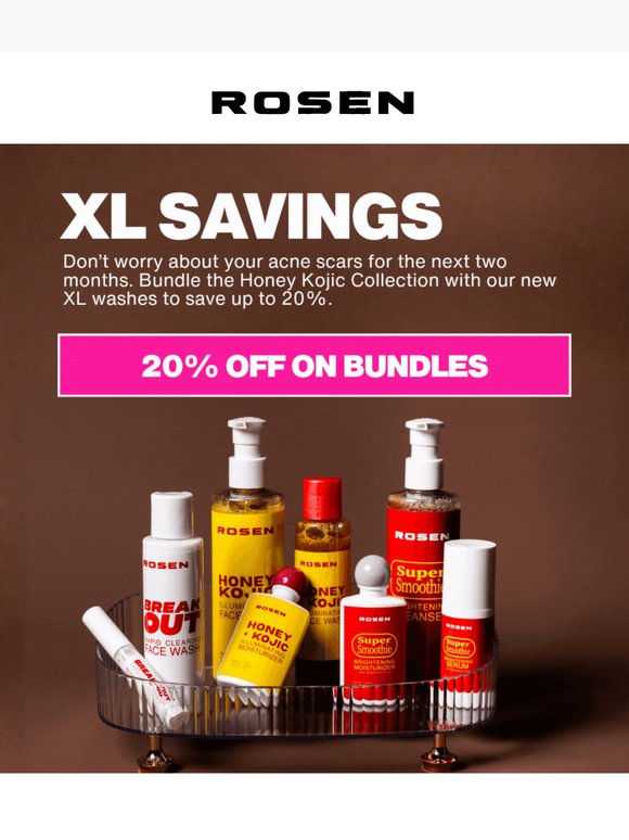 ROSEN Skincare: 20% Off XL Bundles | Milled