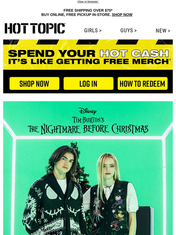 Hot Topic: Frightfully festive The Nightmare Before Christmas styles 🎅🎄 ...