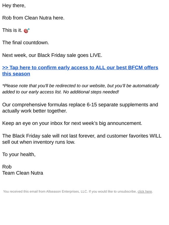 Clean Nutra: Our Biggest Sale Of The Year | Milled