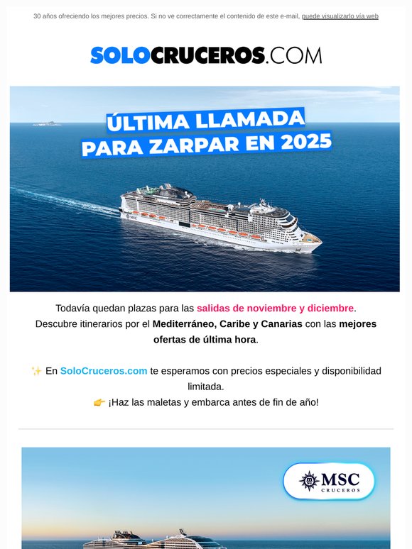 Solo Cruceros: Última llamada para zarpar en 2025 🌅 | Milled