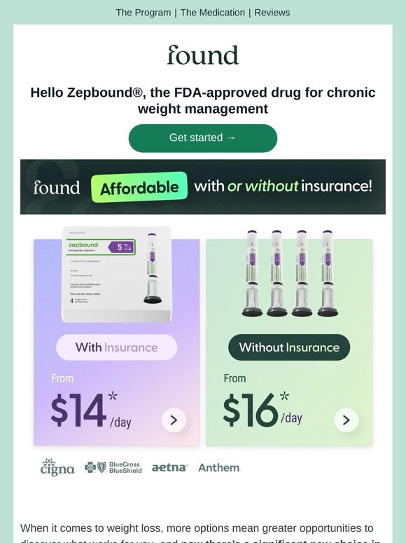 Found Health: Discover Zepbound® - from $14 per day w/insurance and $16 ...