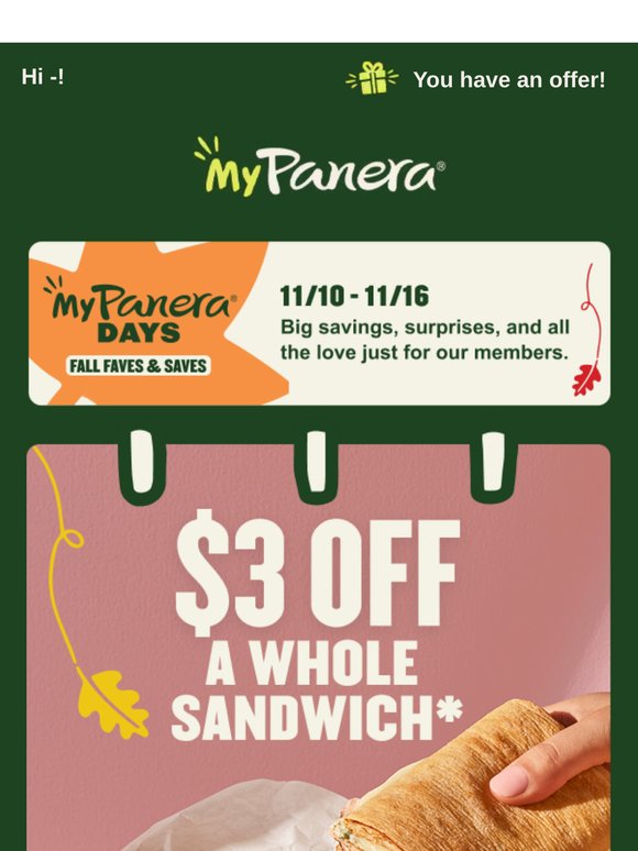 Panera Bread: DEAL DROP! MyPanera Days savings inside ️ | Milled