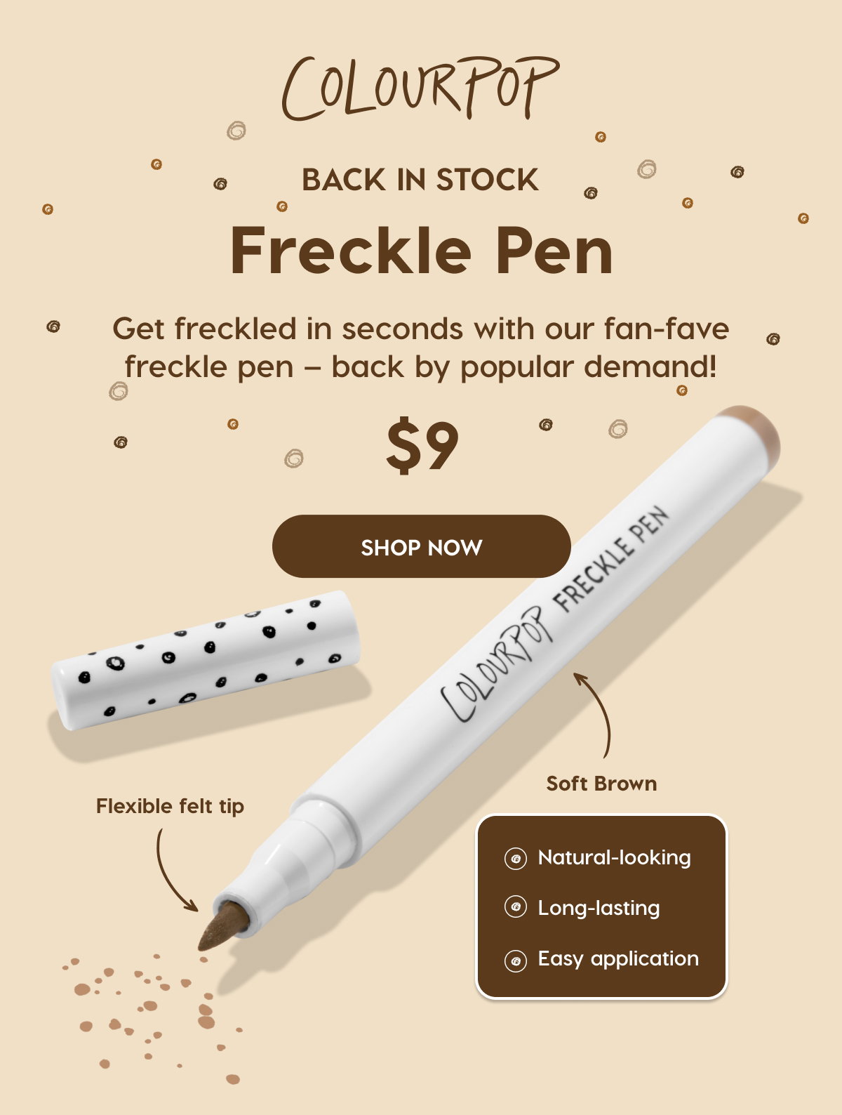 ColourPop: BACK IN STOCK: 🤎 Freckle Pen 🤎 | Milled