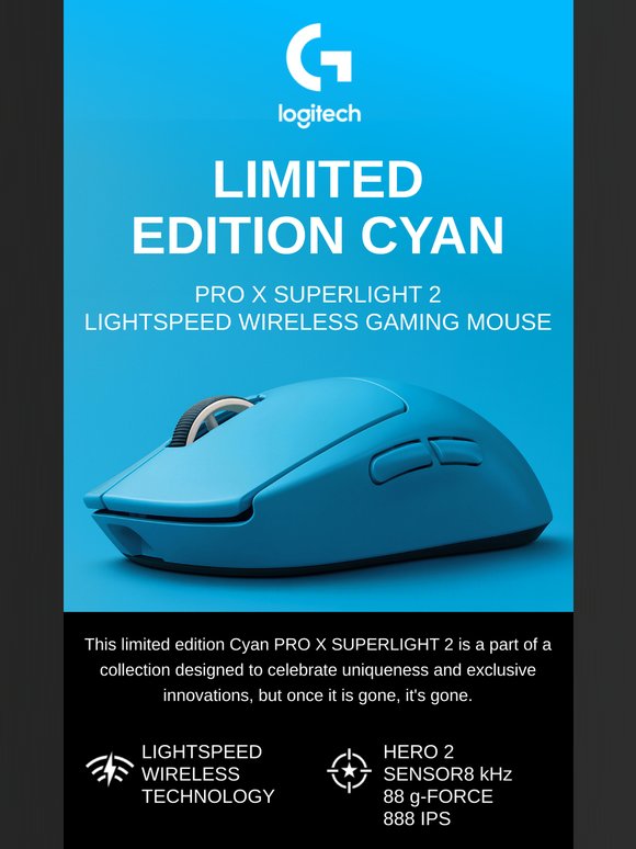 Logitech G: Introducing Limited Edition Cyan PRO X SUPERLIGHT 2 | Milled