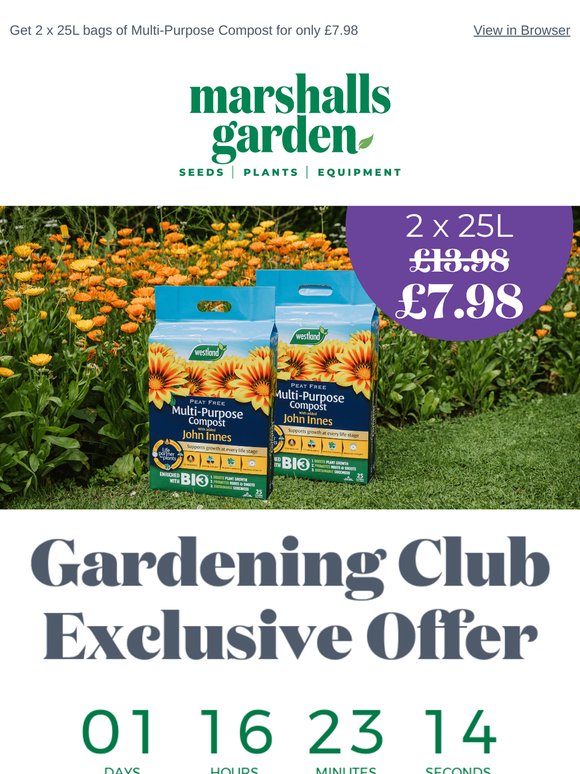 Marshalls Seeds: Double your compost for just 99p more | Milled