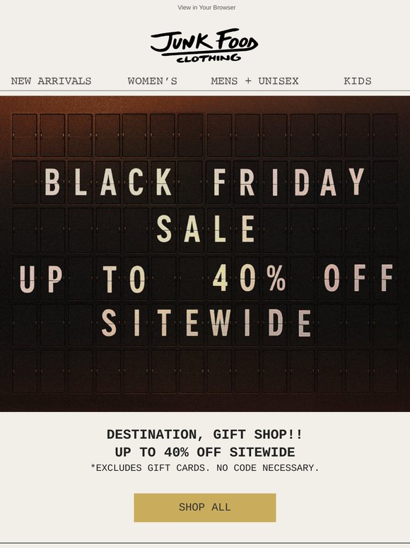 Junk Food Clothing: 40% OFF BLACK FRIDAY SALE 🔥 | Milled