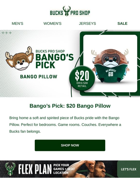 Bucks Pro Shop: Bango's Pick: Snag the $20 Bango Pillow | Milled
