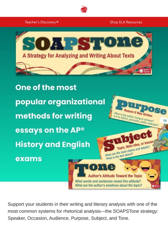 Teacher's Discovery: SOAPSTone Posters Turn Your Walls into Mnemonic ...